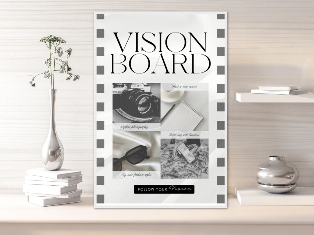 Light Vision Board 2025 Inspirational Wall Art Framed, Unframed or ...