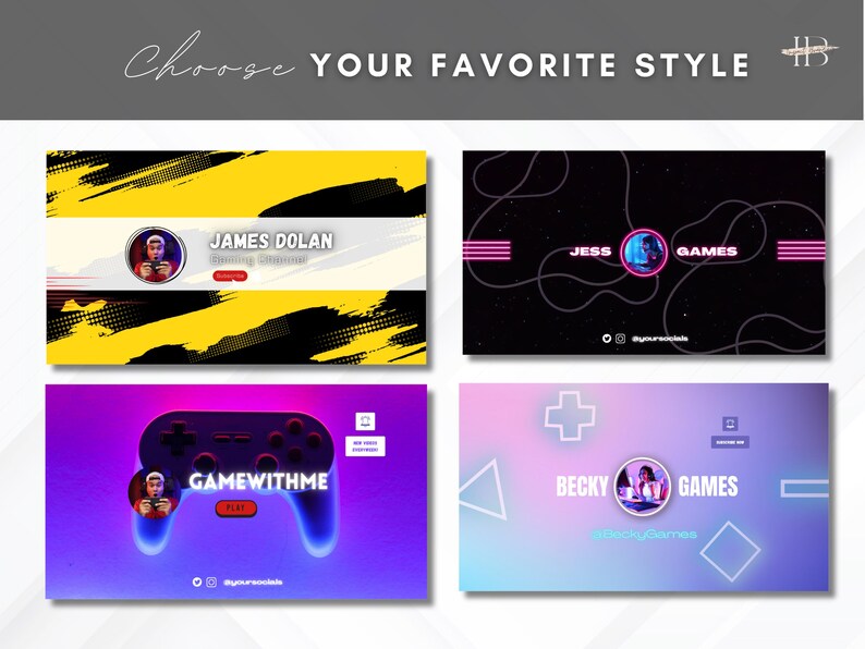 8 Youtube Banner Templates | Gaming Colourful Banner Style | Youtube ...