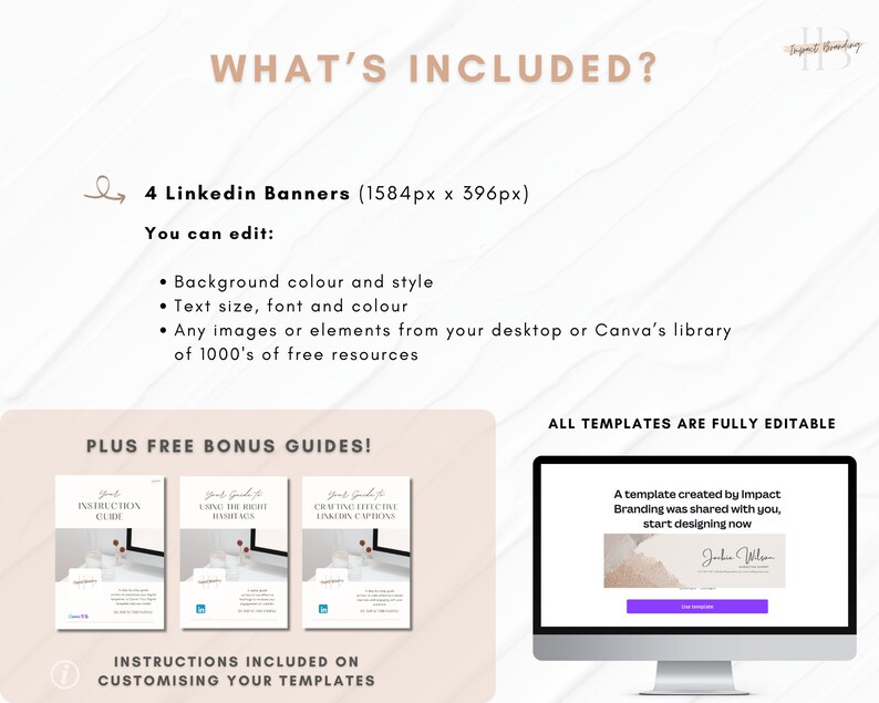 4 Modern Linkedin Banners | Professional Canva Templates (digital ...