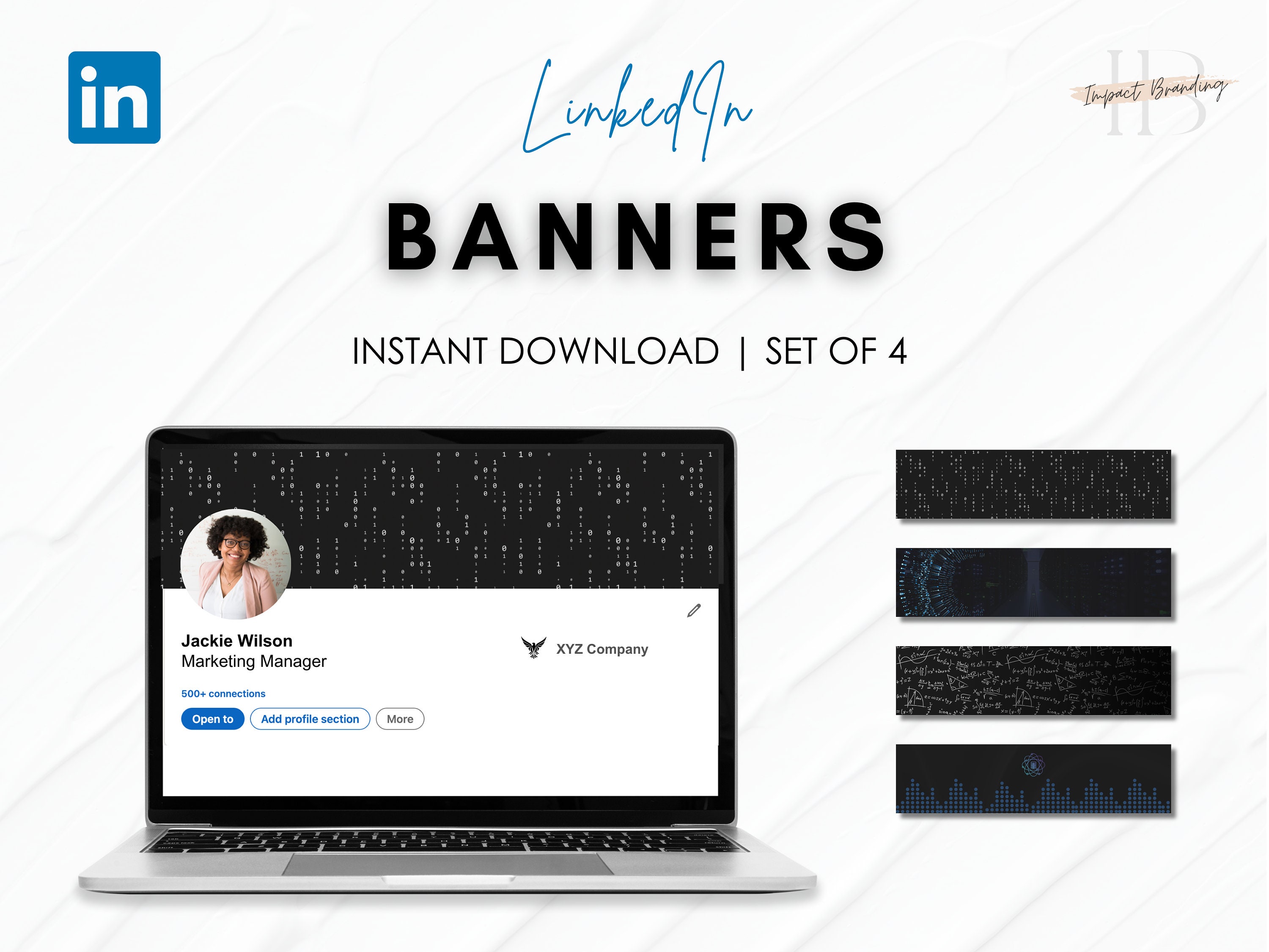 4 Linkedin Banner Templates | Data & Technology Style | Showcase Your ...