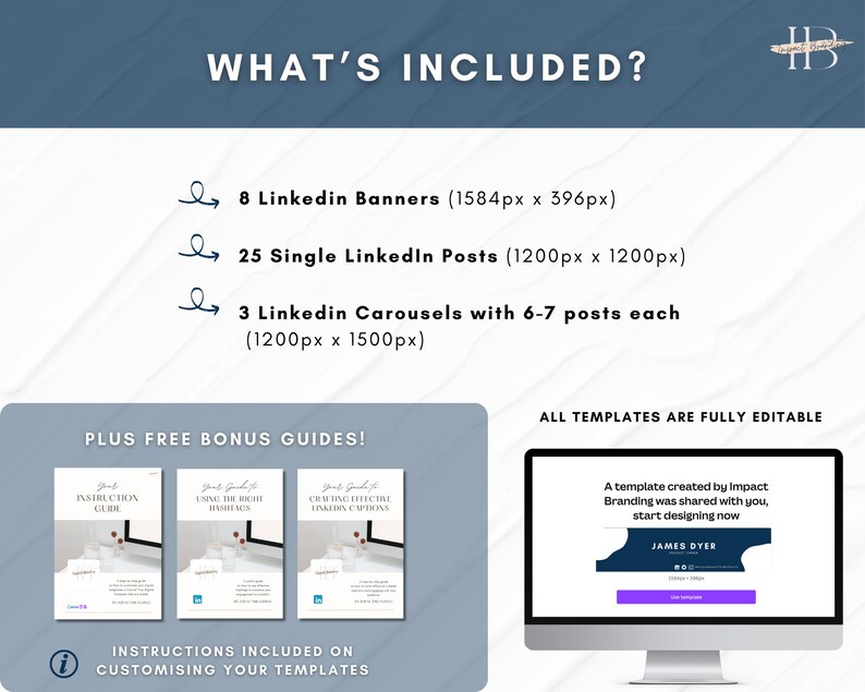 Editable Linkedin Content Templates | Business Branding (canva) - Etsy