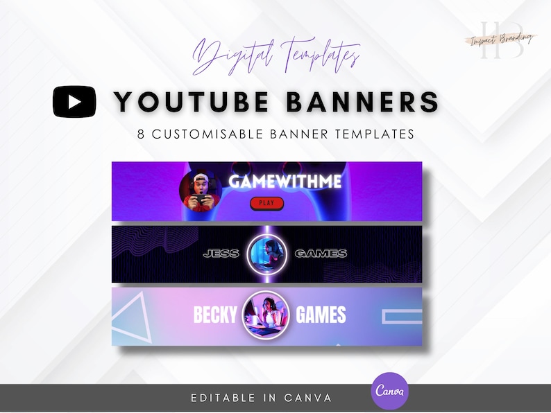 8 Youtube Banner Templates | Gaming Colourful Banner Style | Youtube ...