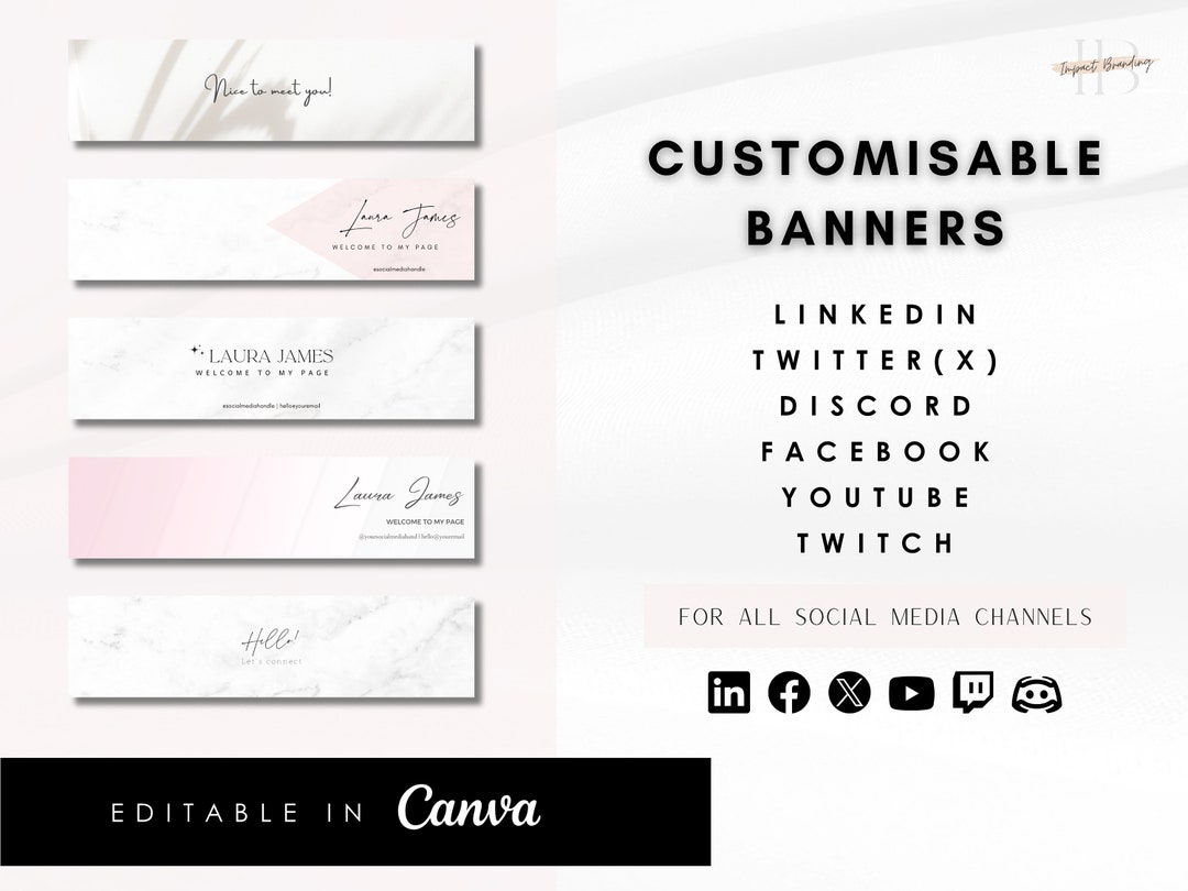 Customisable Banners for ALL Social Media Platforms | Banner Template ...