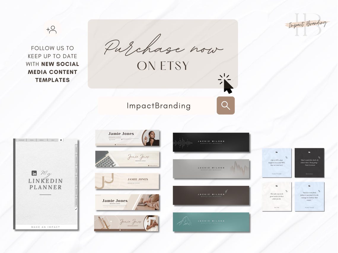 4 Linkedin Banners | Instant Download | Inspirational Quote | Linkedin ...