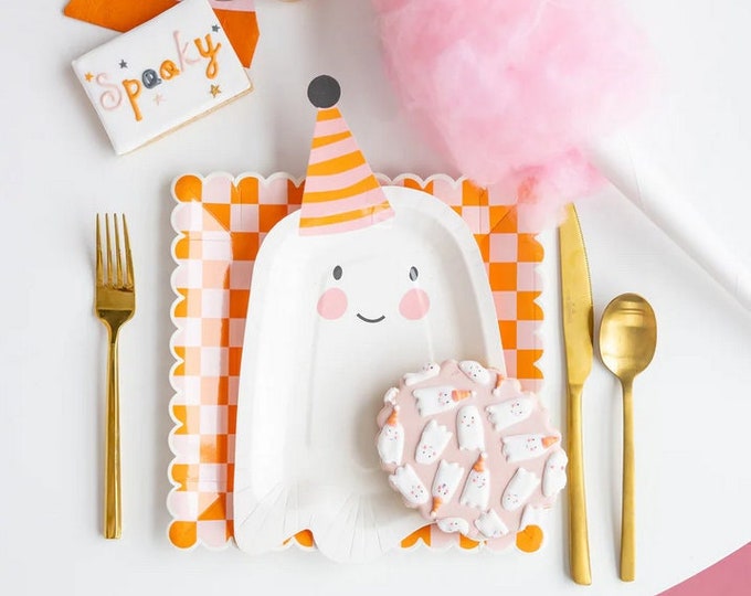 Ghoul Gang Ghost Shaped Paper Plate 8ct I Halloween Plates I Pink ...