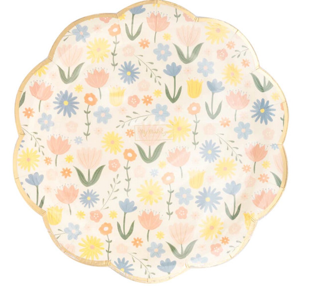 Floral Paper Plate 8 Ct 9 Spring Plates I Garden Party I Flower Plates ...