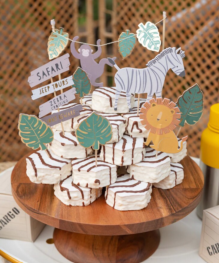 Safari Cake Topper Set of 8 Safari Party Decor Wild One Birthday Animal ...