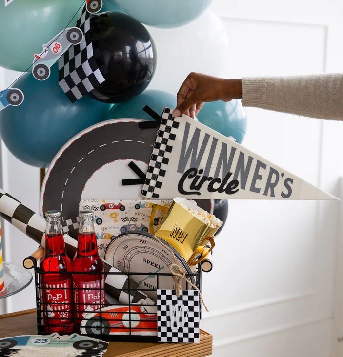 Winner Circle Felt Pennant Race Car Theme Birthday Two Fast Birthday ...