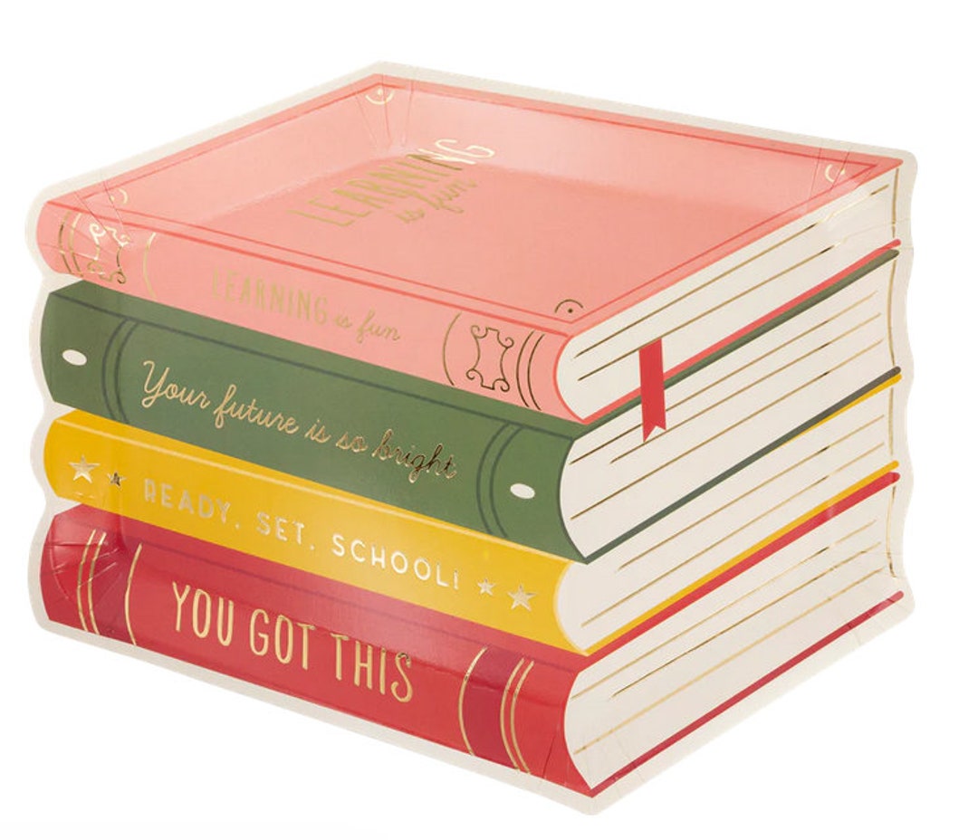 Stack of Books Paper Plate Back to School Bash Back to School First Day ...