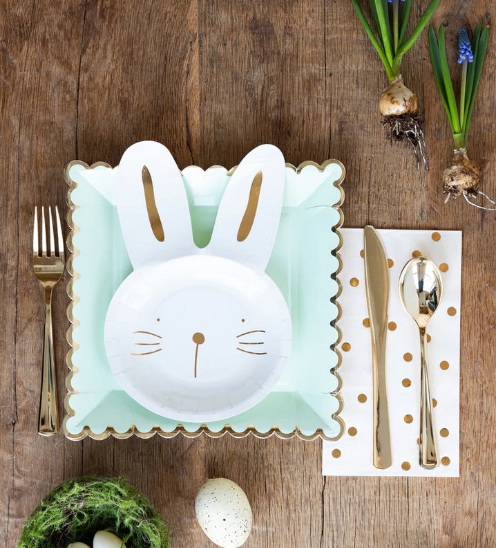 Bunny Shaped Paper Plate 8 Ct 9 Easter Brunch Plates I Spring Plates I ...