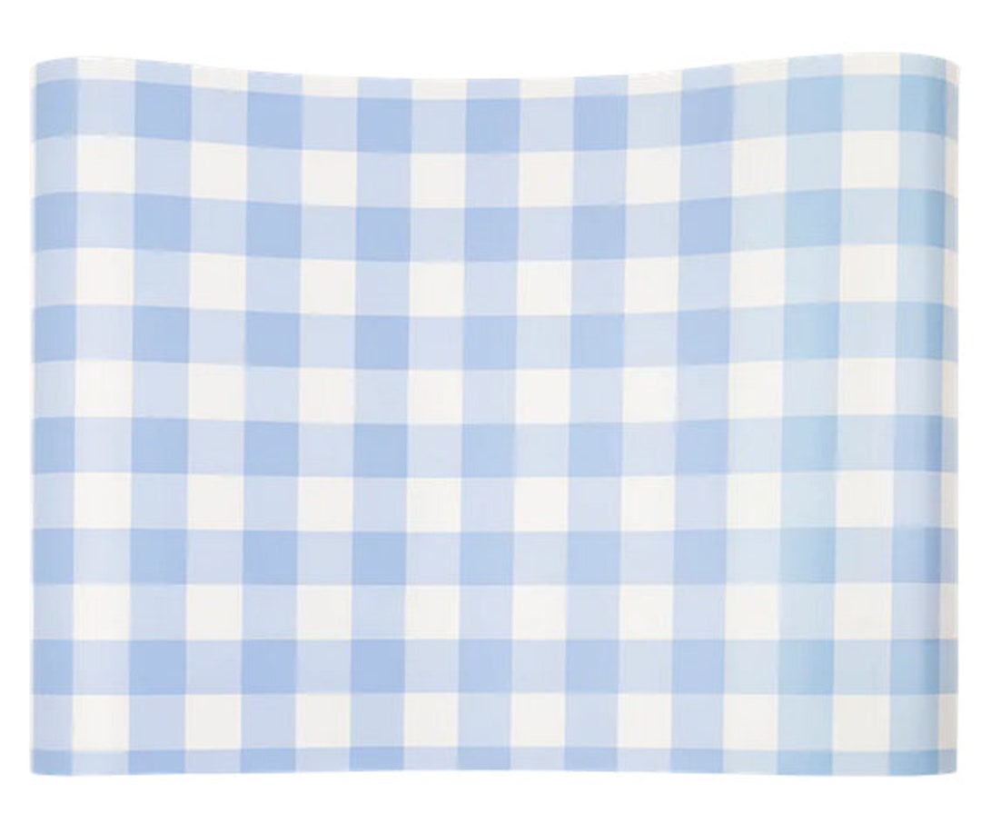 Blue Gingham Paper Table Runner | 10ft Long | Checkered Table Runner ...