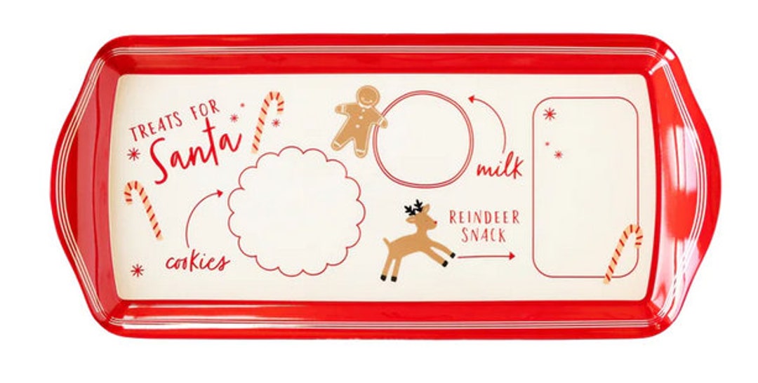 Santa Cookie and Reindeer Mini Melamine Reusable Tray Christmas Eve ...