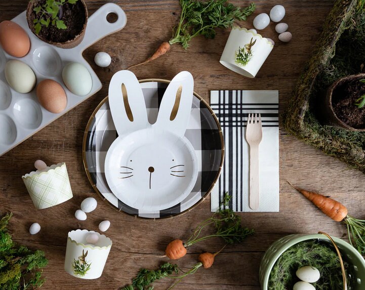 Bunny Shaped Paper Plate 8 Ct 9 Easter Brunch Plates I Spring Plates I ...