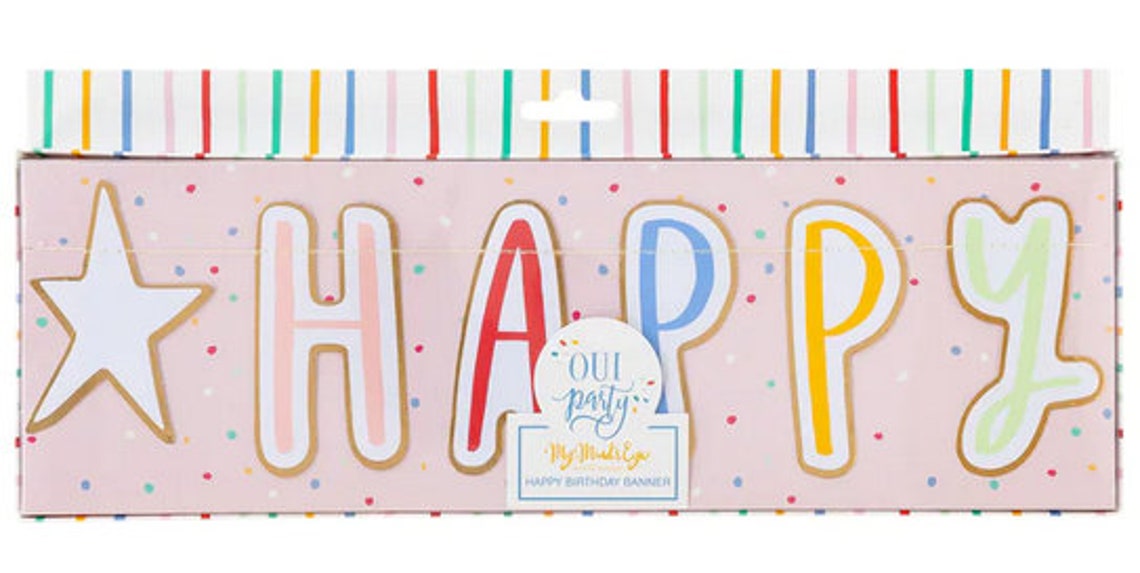 OUI Happy Birthday Banner, Happy Birthday, Bright Birthday Banner ...