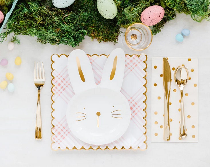 Bunny Shaped Paper Plate 8 Ct 9 Easter Brunch Plates I Spring Plates I ...