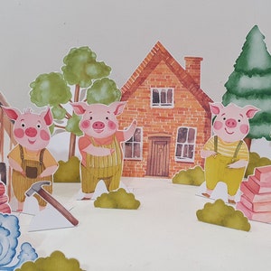 Three Little Pigs Story Printable Playset, Fairytale Storytelling Set ...