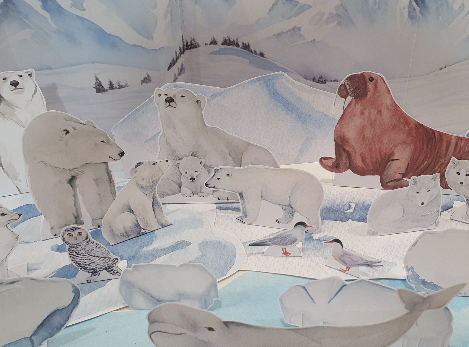 Build the Arctic Habitat, Printable Diorama, DIY Kids Polar Bear Paper ...
