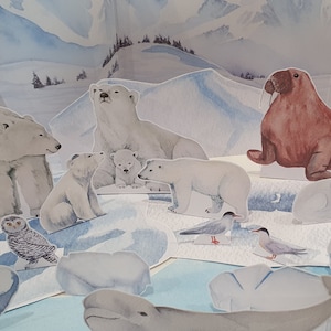 Build the Arctic Habitat, Printable Diorama, DIY Kids Polar Bear Paper ...