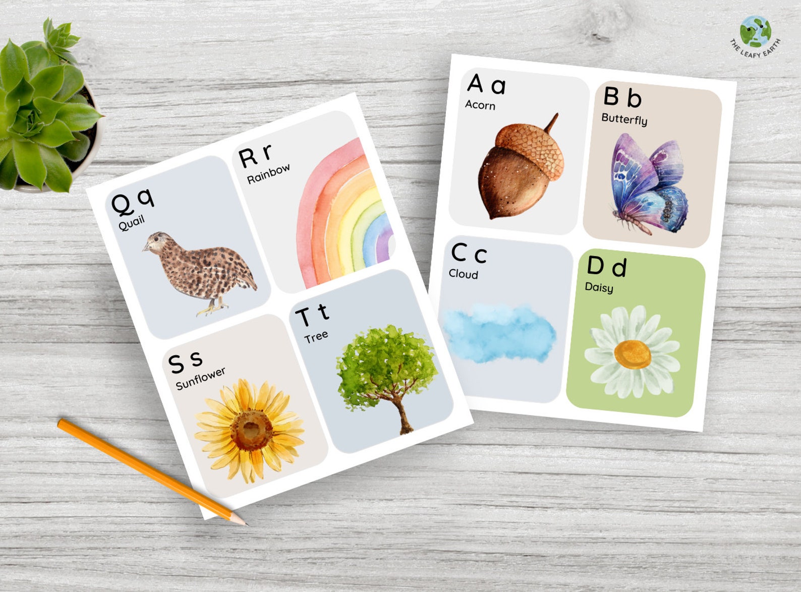 Nature Alphabet Flashcards Alphabet Flashcards ABC - Etsy