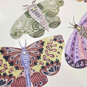 Articulated Paper Moths, Moth Paper Puppets, Printable Paper Moths, DIY ...