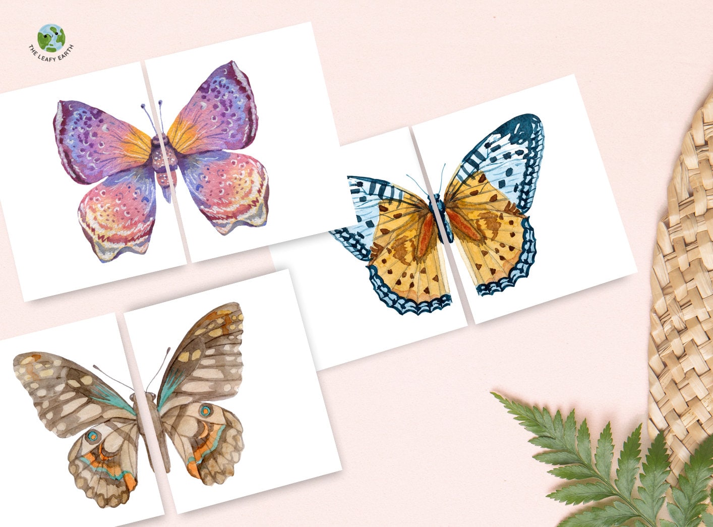 Butterfly Matching Game, 36 Pairs, Printable Games, Toddler Matching ...