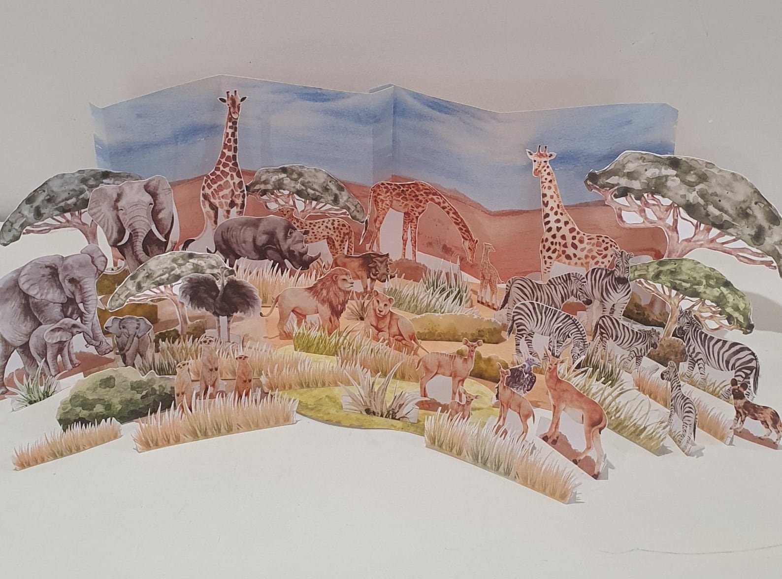 Build a Savanna, Printable Diorama, Habitat Play Set, Safari Paper ...