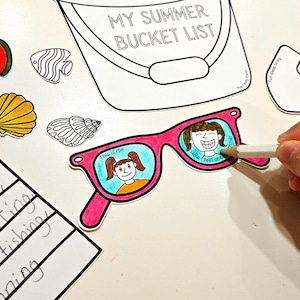 Summer Bucket List Craft, End of Year Writing Drawing Coloring ...