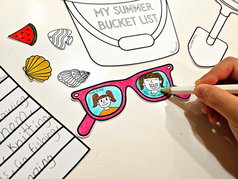 Summer Bucket List Craft, End of Year Writing Drawing Coloring ...