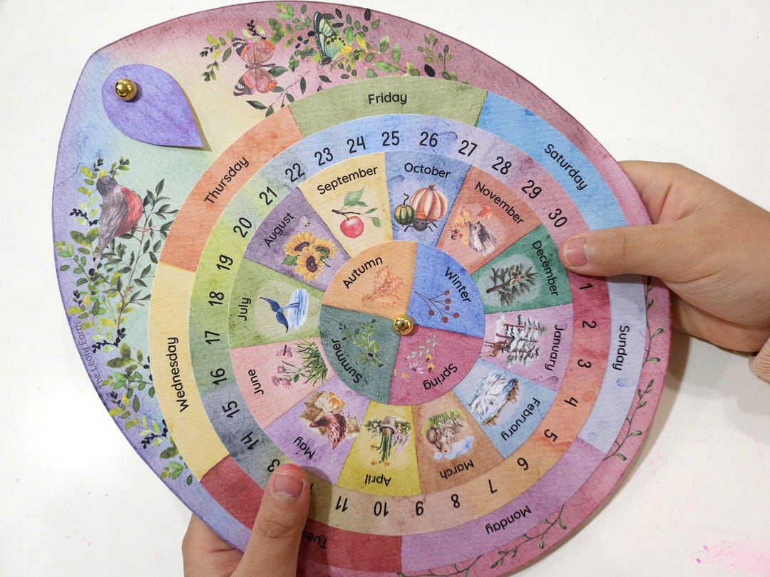 Wheel of the Year, Season Calendar Wheel, Perpetual Calendar Printable ...
