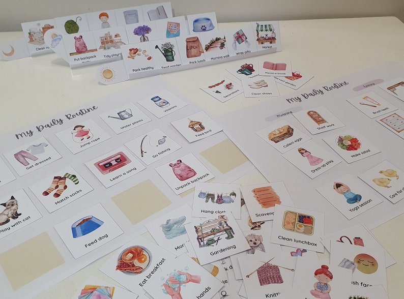 400 Kids Routine Cards & Charts, Printable Routine Chart, Visual ...