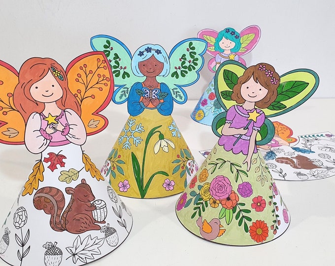 Angel Paper Dolls Coloring Set, Printable Paper Dolls, Paper Ornaments ...