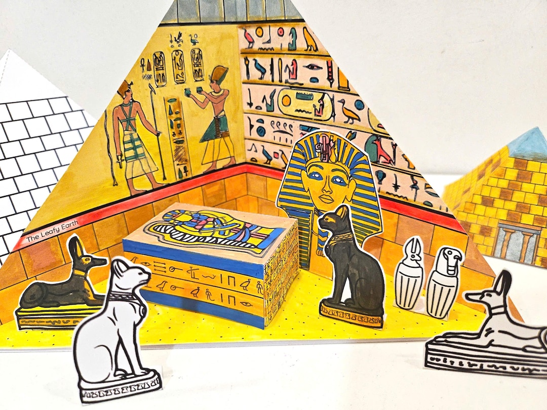 3D Pyramid Craft, Pyramid Triorama Coloring, Ancient Egypt Study Unit ...
