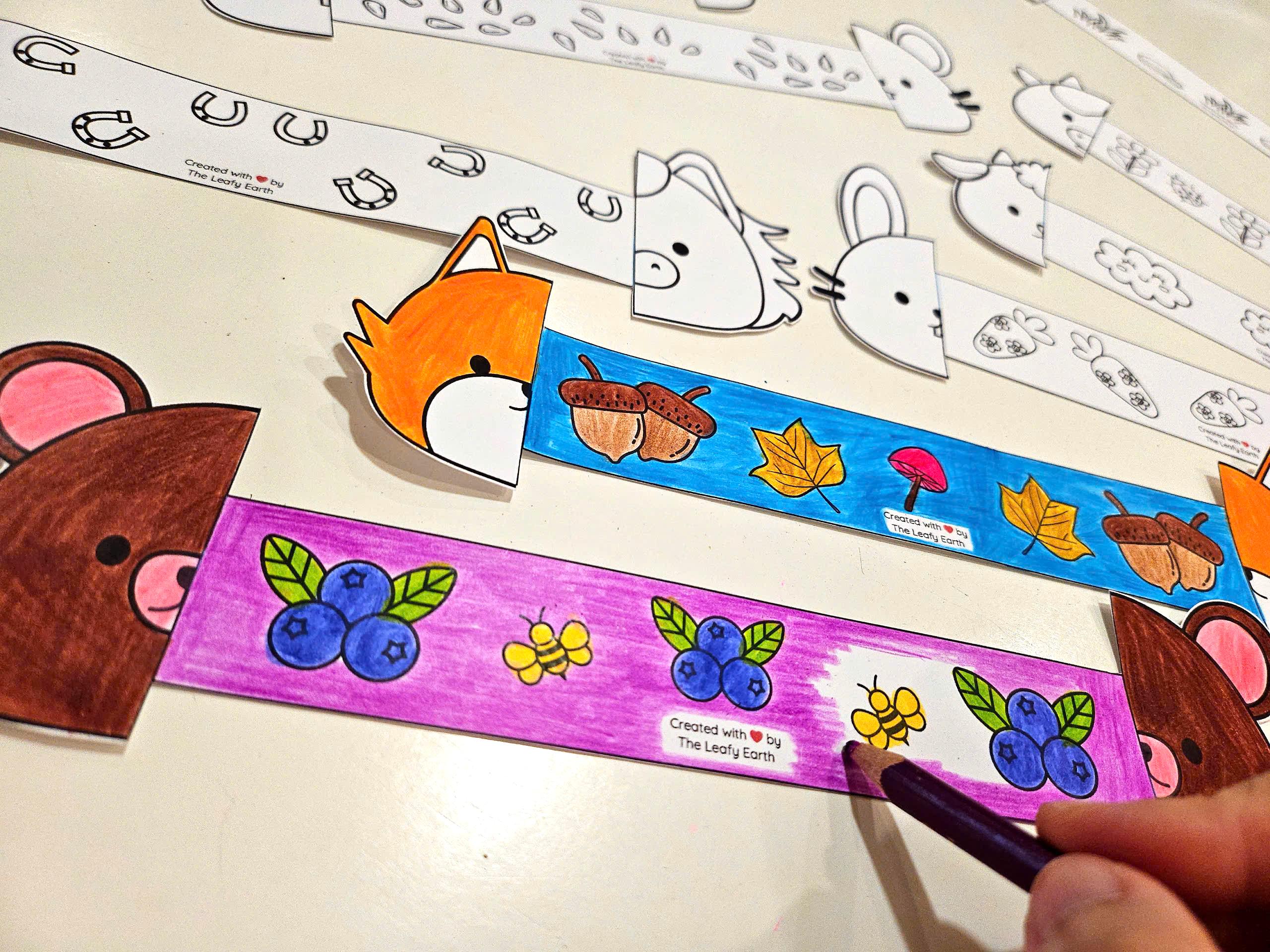 Animal Paper Bracelets for Kids, Farm and Woodland Animals, DIY Kids ...