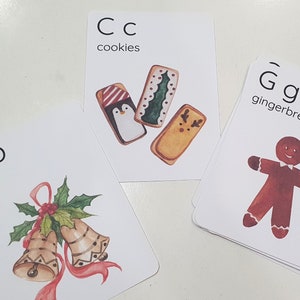 Christmas Alphabet Cards for Kids, Montessori Christmas ABC Flashcards ...