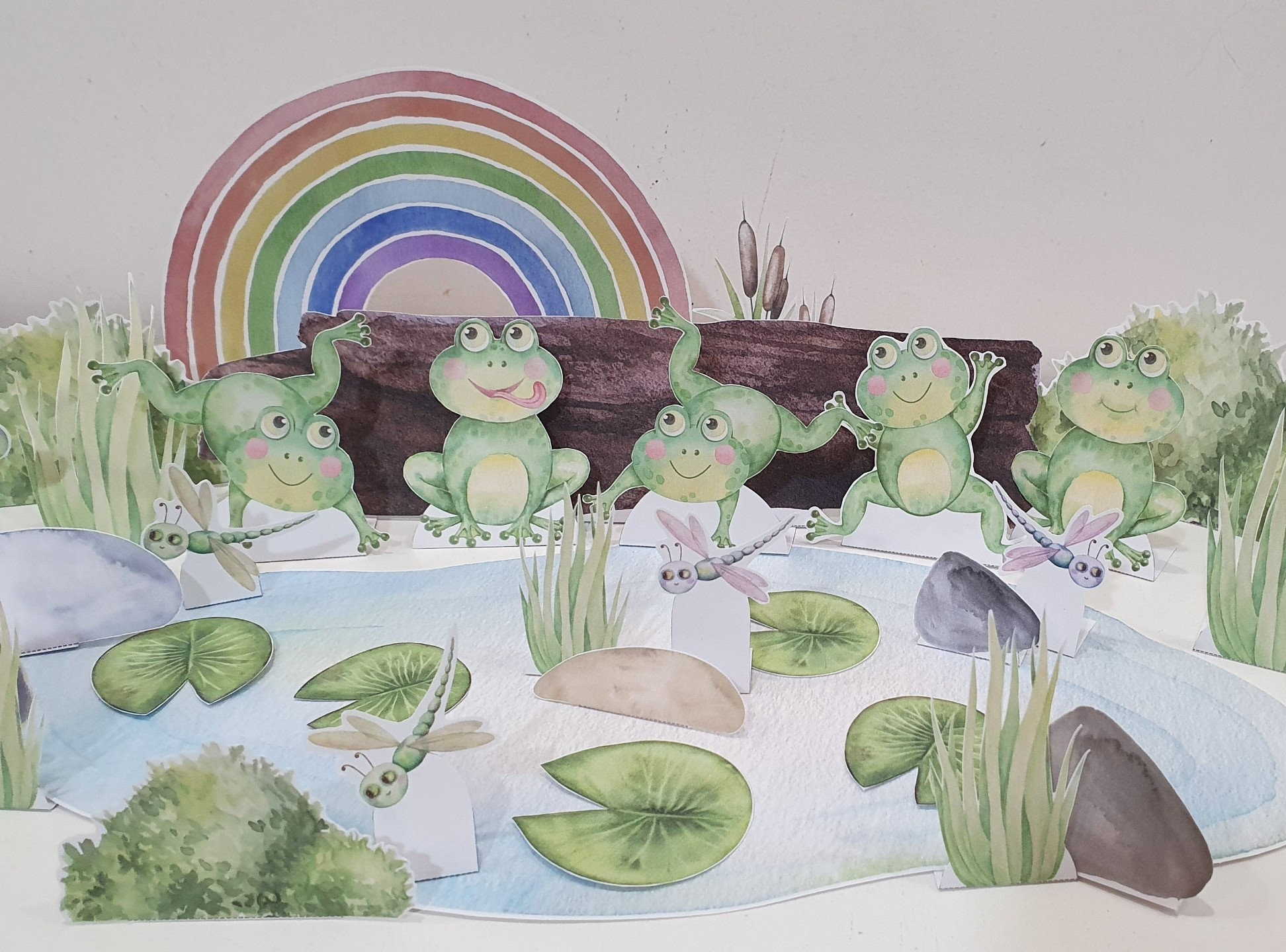 Five Little Speckled Frogs Printable Play Set, Preschool Frog Activity ...