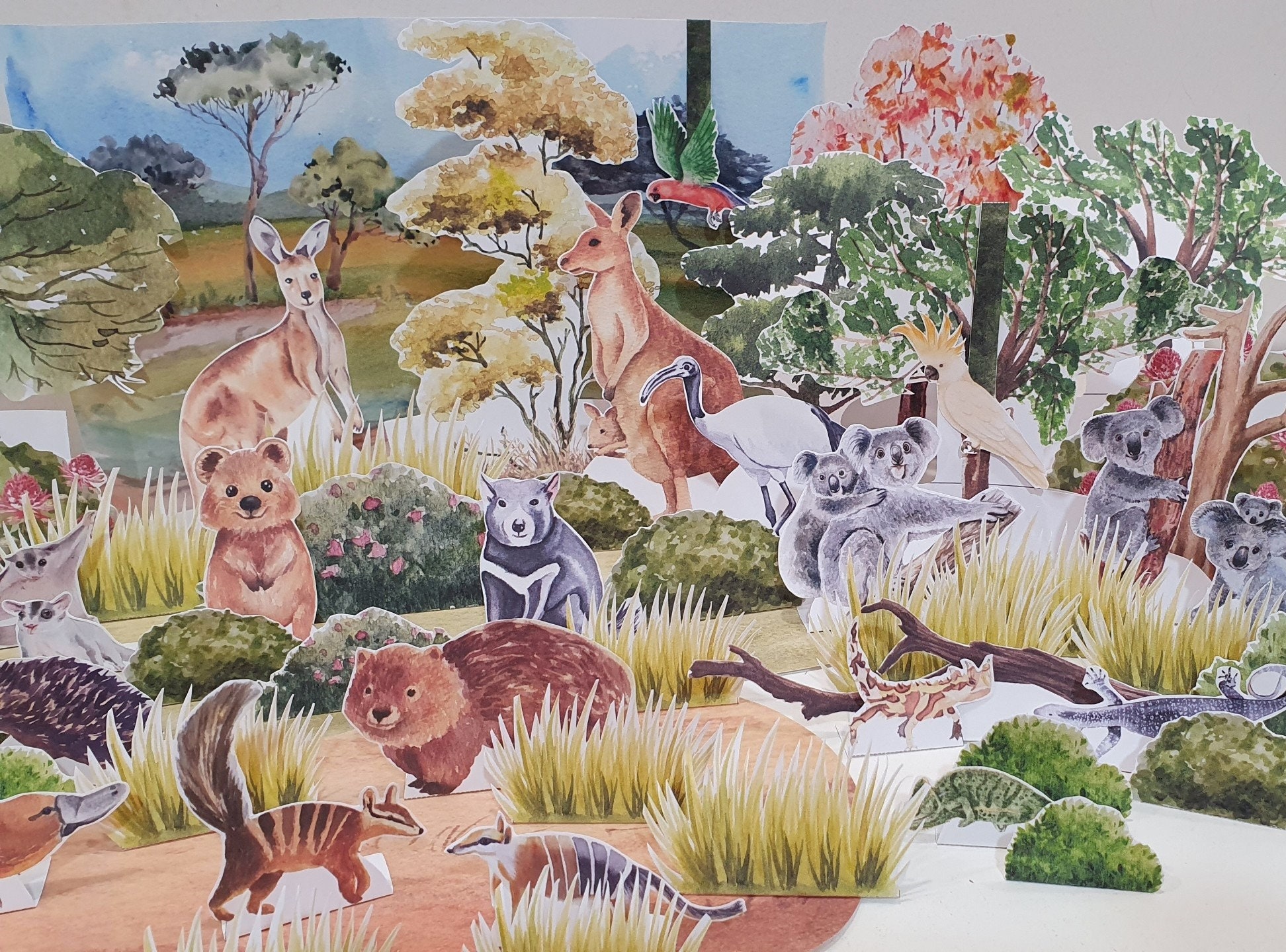 Build the Australian Habitat, Printable Bushland Diorama, Kangaroo and ...