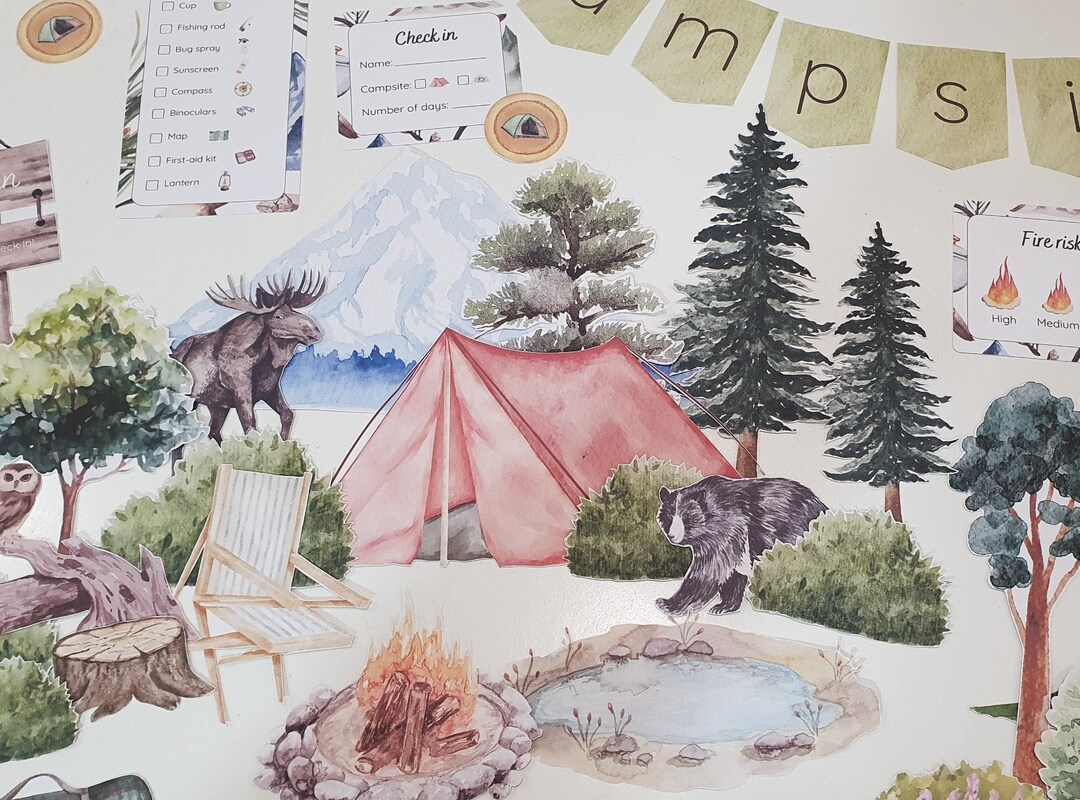 Camping Pretend Printable Playset, Camping Dramatic Play, DIY Kids ...