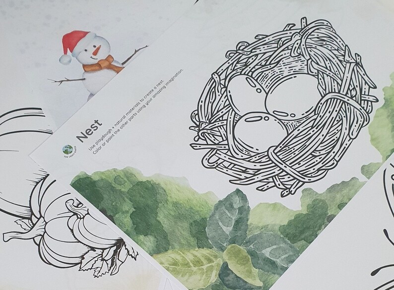 20 Nature-themed Playdough Mats, Printable Playdough Mats, Busy Book ...