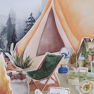 Build a Campsite, Printable Campsite Diorama, Camping Play Set, Paper ...