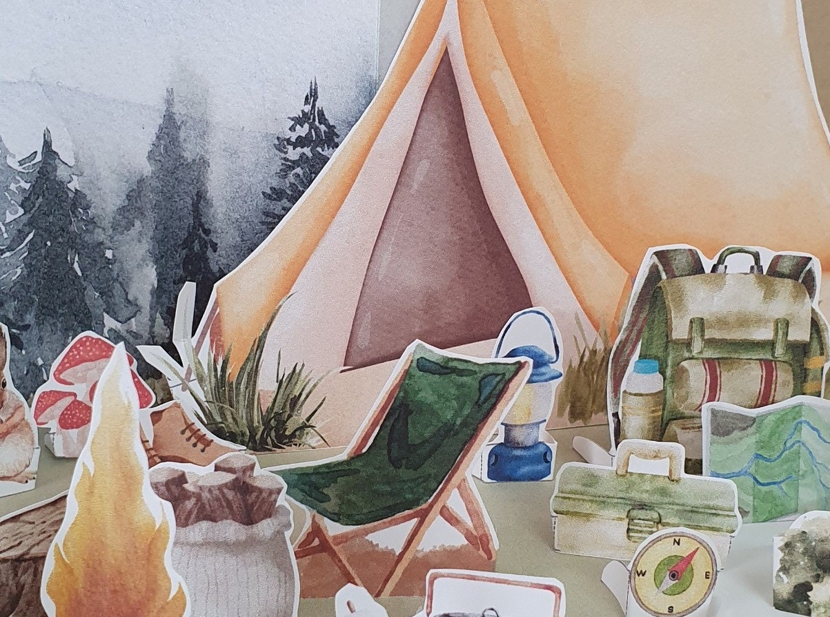 Build a Campsite, Printable Campsite Diorama, Camping Play Set, Paper ...