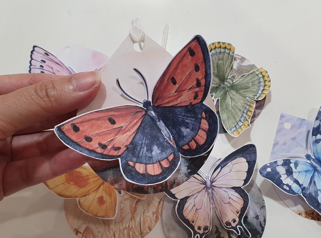 Butterfly Gift Tags - Set of 6, Paper Butterfly Garland, Classroom ...