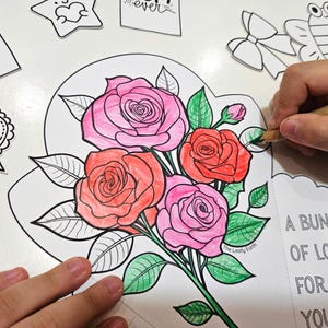 Paper Flower Bouquet Craft, Mother's Day, Valentine's Day, Kids Paper ...