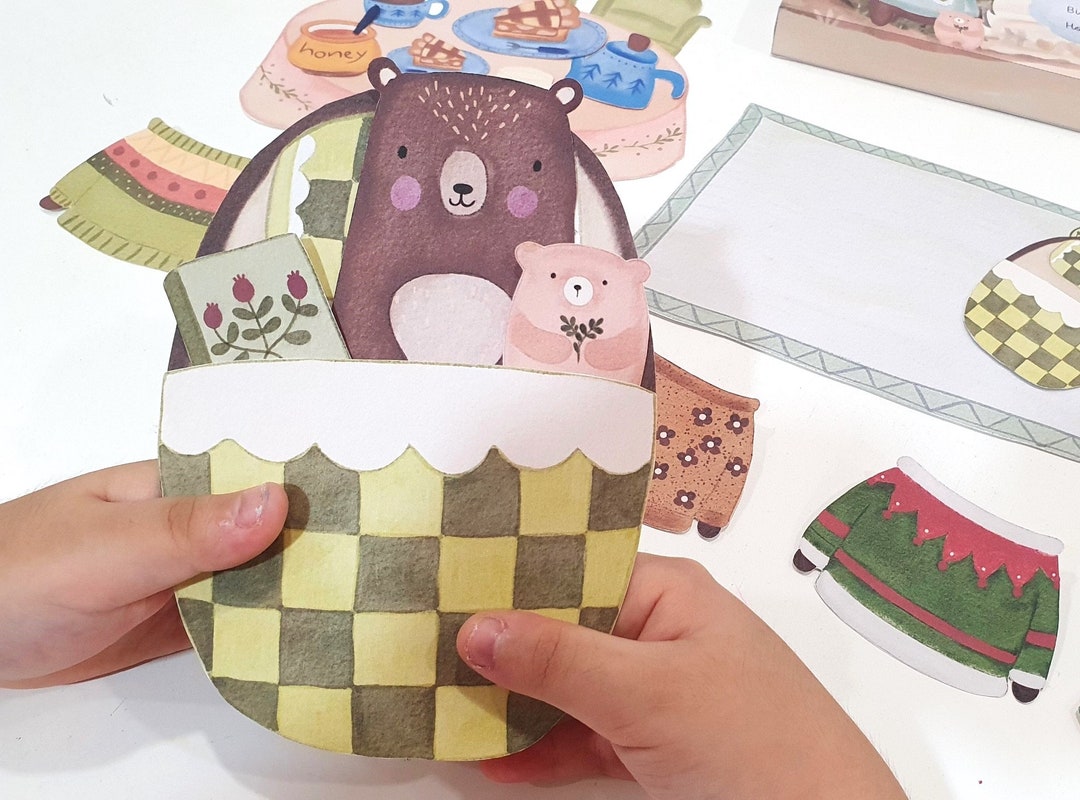 Bear Paper Doll Printable, Paper Dollhouse, DIY Kids Paper Craft ...