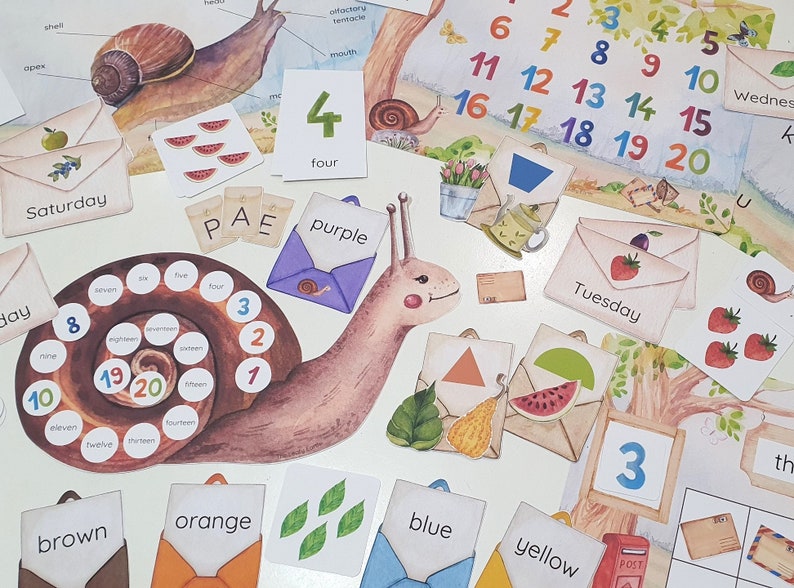 Snail Activity Pack, Snail Anatomy, Number Chart, Days of the Week ...