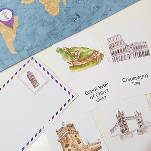 Travel Activity Pack, Kids Travel Journal, World Landmark Cards, Pack a ...