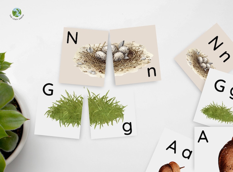 Nature Alphabet Puzzles, Alphabet Flashcards, ABC Flashcards, Nature ...