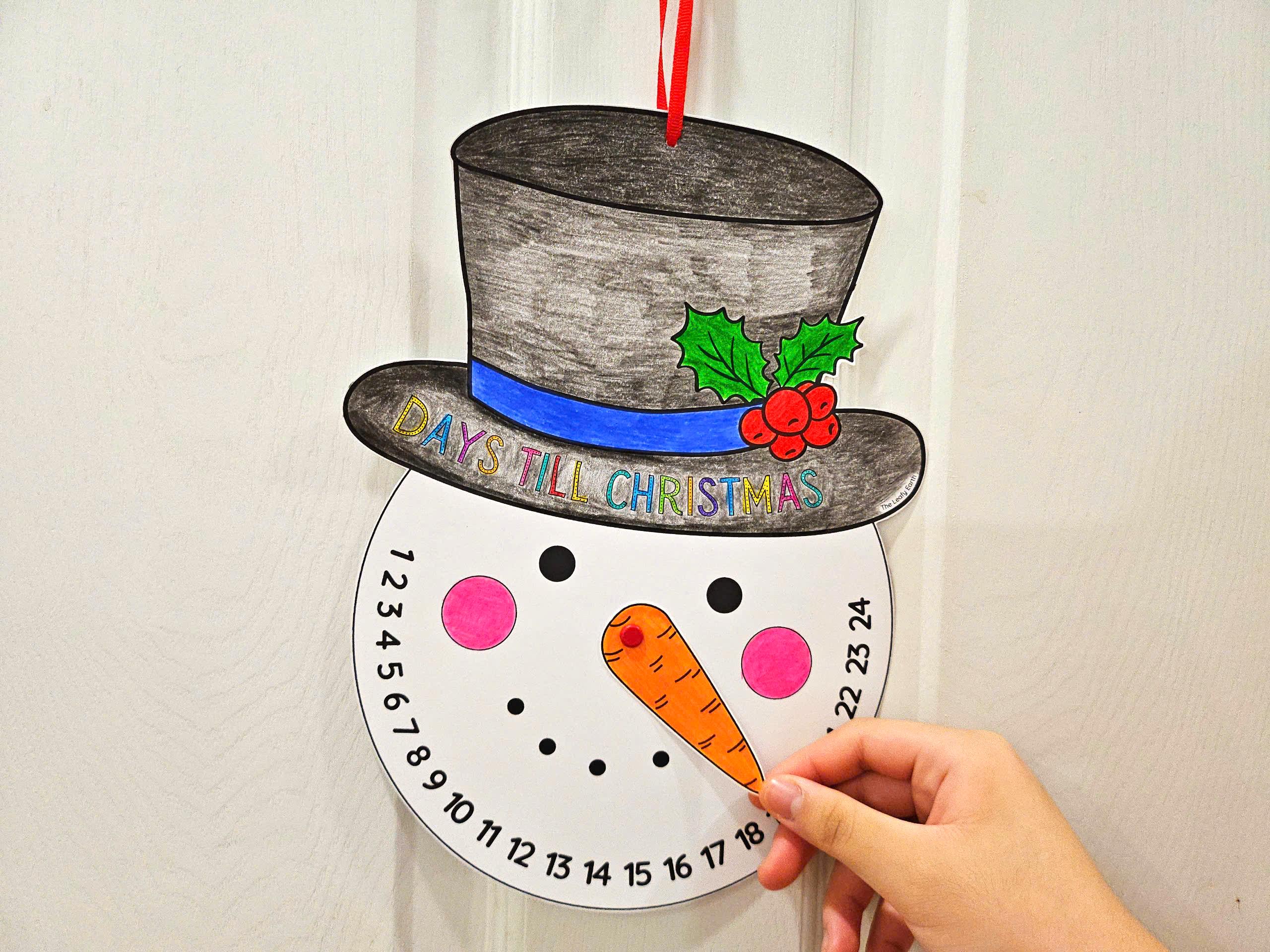 Christmas Countdown Crafts, Santa Beard Advent Calendar, Snowman Clock ...