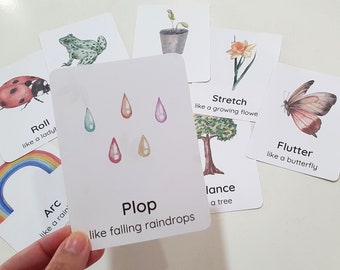 16 Fall Movement Cards for Kids, Seasonal Movement Cards, Kids Action ...