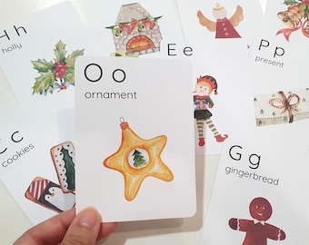 Christmas Alphabet Flashcards - Etsy