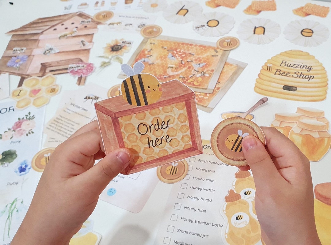 Beekeeper Dramatic Play Set, Honey Market Pretend Play, Beehive ...